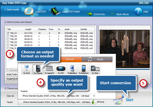 How to Convert DVD to iPhone? - Easy Video DVD Copy