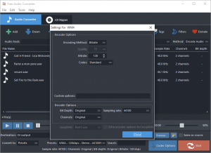 Advanced Codec Settings - Free Audio Converter